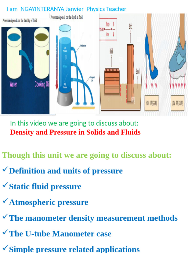 Density and Pressure in Solids and Fluids | PDF