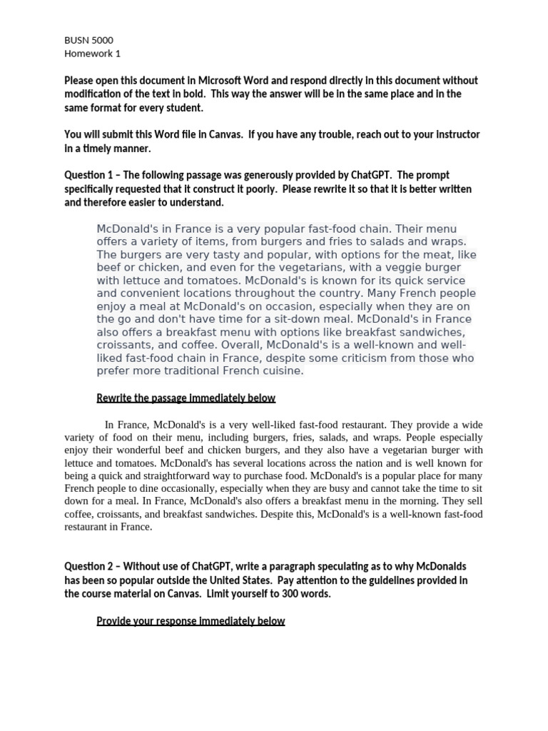 Busn 5000 Week 1 HW 1 | PDF