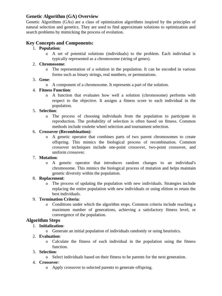 Genetic Algorithm | PDF