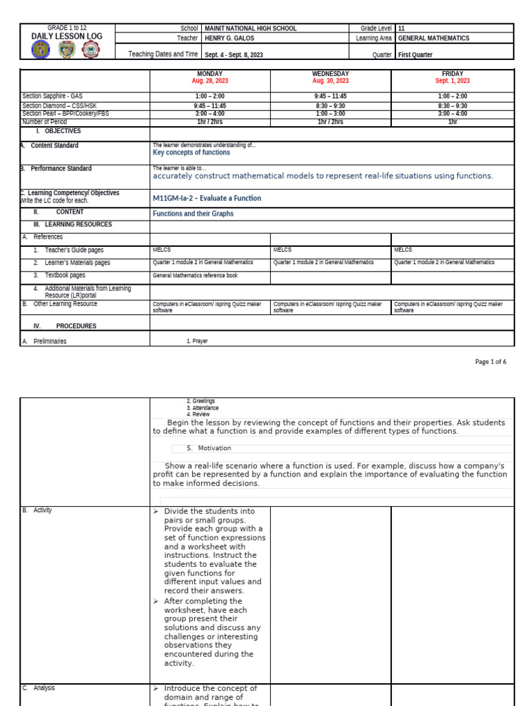 DLLP Grade 11 GM Sept. 4-Sept 8,2023 | PDF