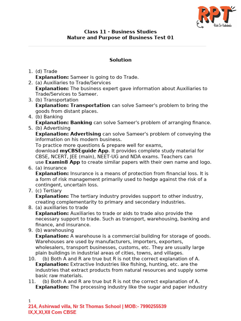 AK Ch- 1 + 2 test | PDF