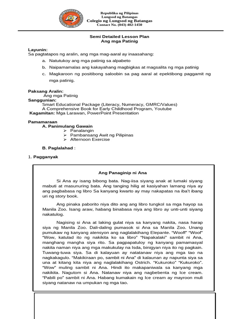 Lesson Plan Patinig | PDF | Language Arts & Discipline