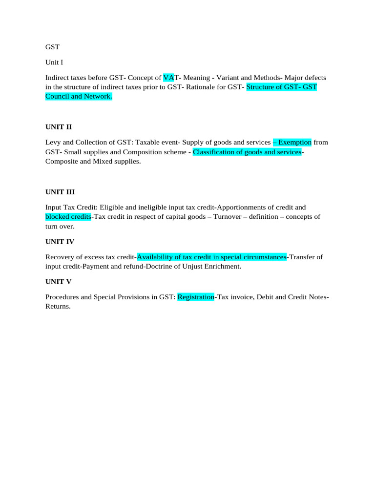 GST question bank | PDF