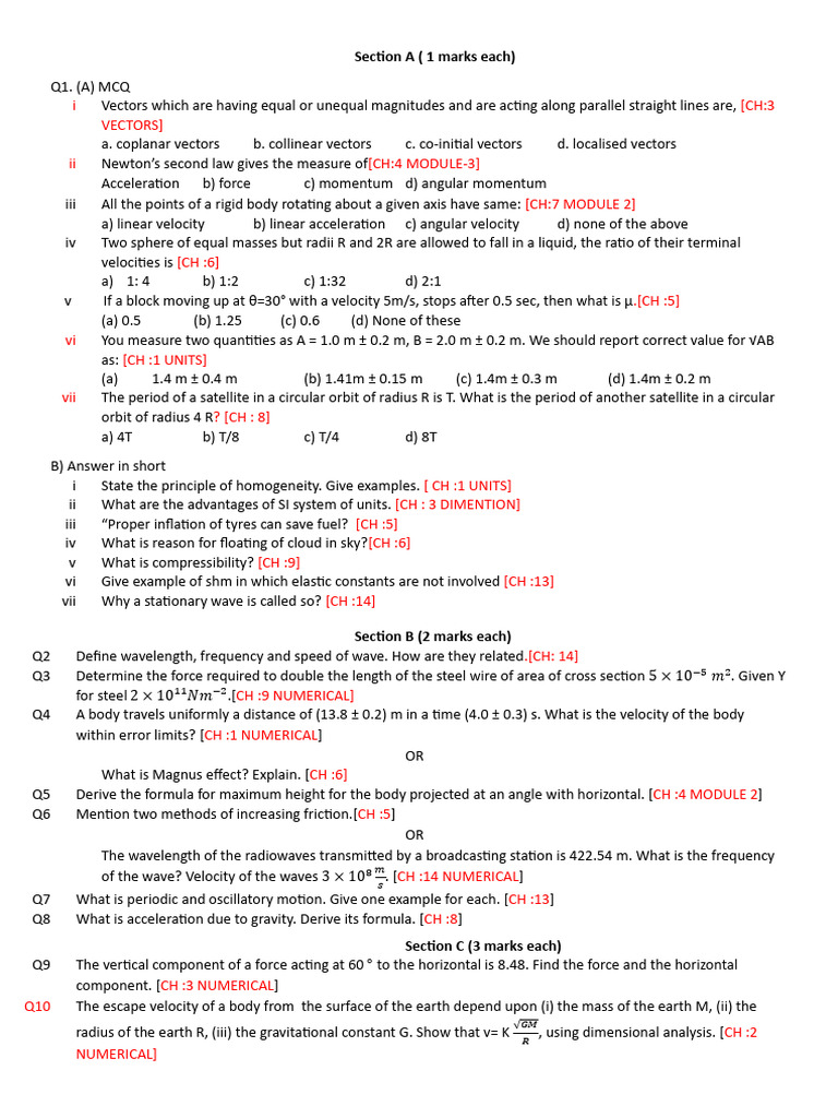 Sample Paper of 11th Annual Exam | PDF