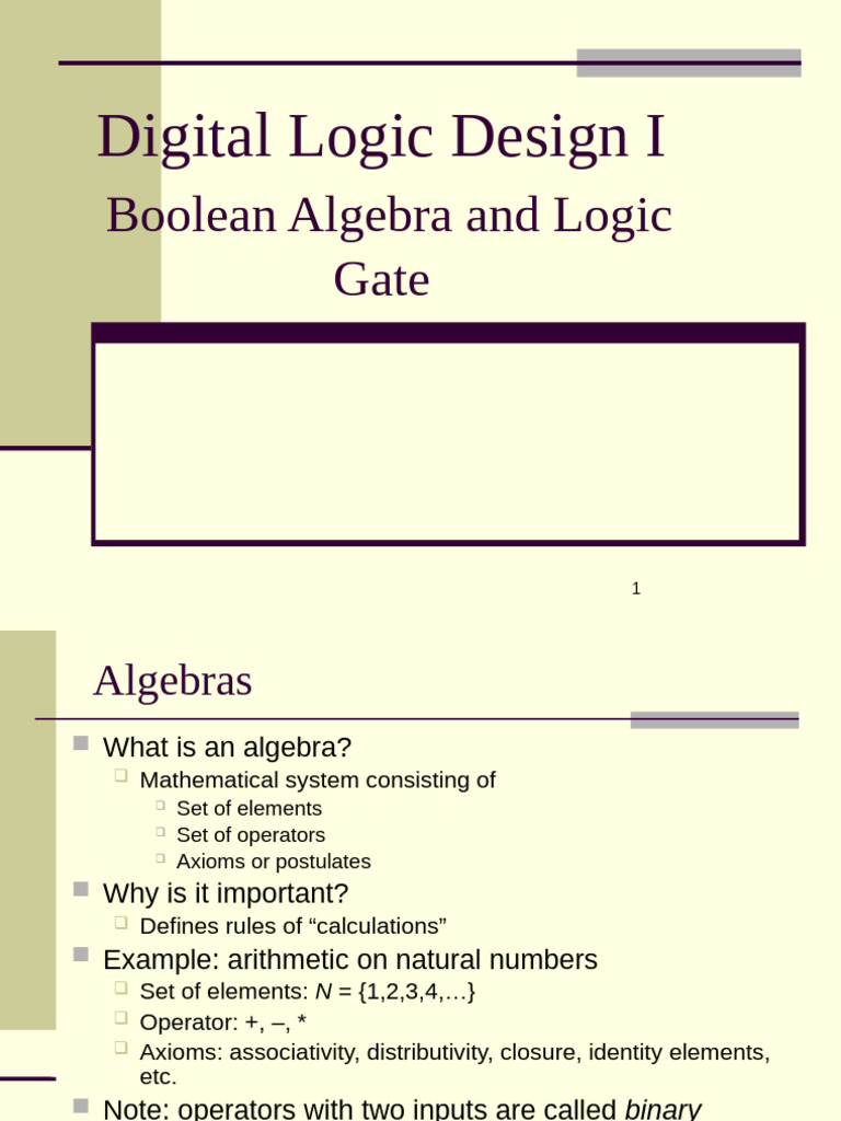 Chapter 2 Boolean Algebra and Logic Gates | PDF