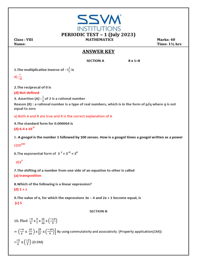 G8 Maths PT1 AK | PDF