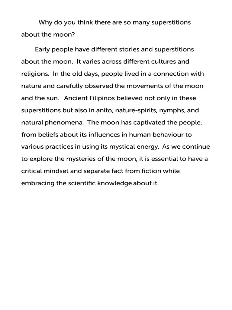Superstitions About The Moon | PDF
