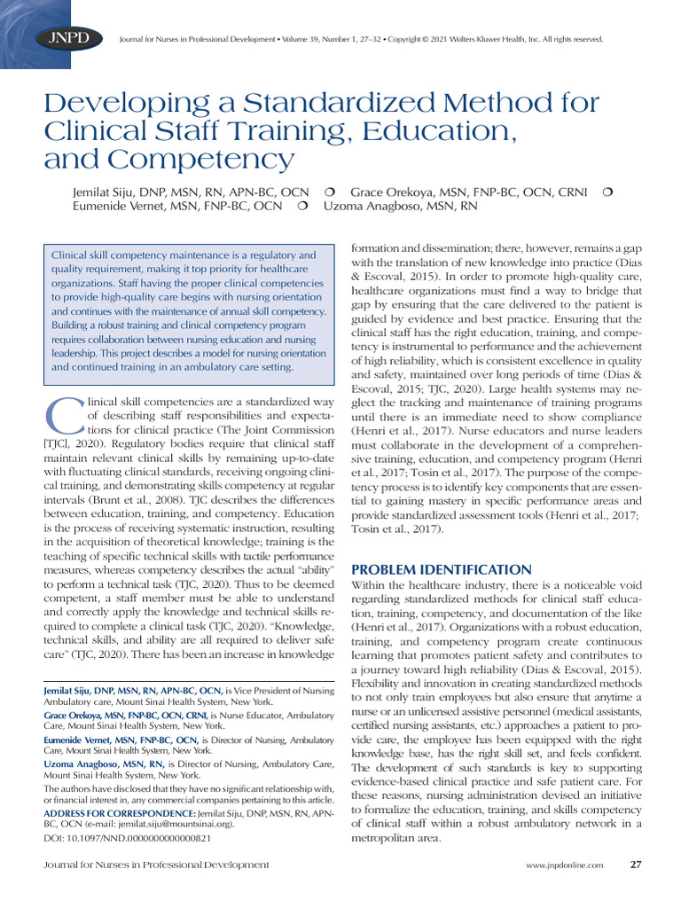 Developing A Standardized Method For Clinical.6 | PDF