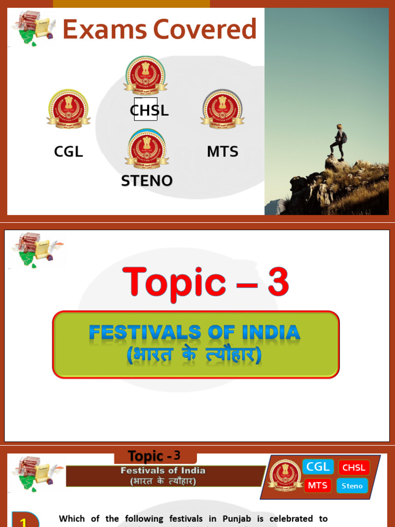 Topic - 3 Festivals of India - Static GK | PDF