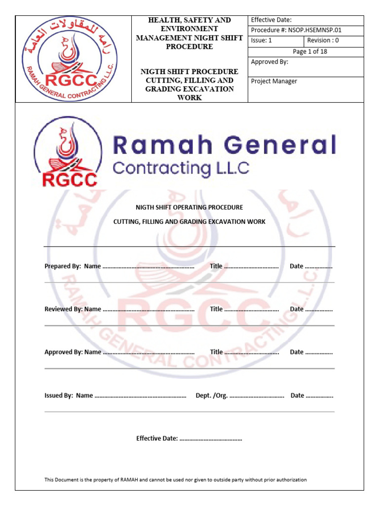 Night Shift Plan Pdf