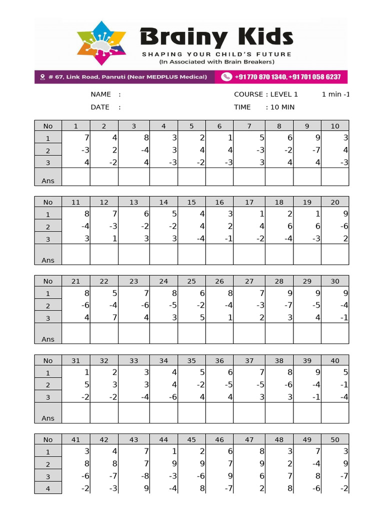 Abacus Level 1 Pdf