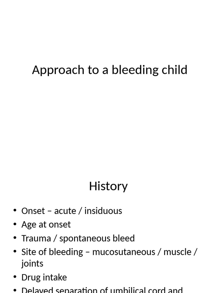 Approach To A Bleeding Child | PDF