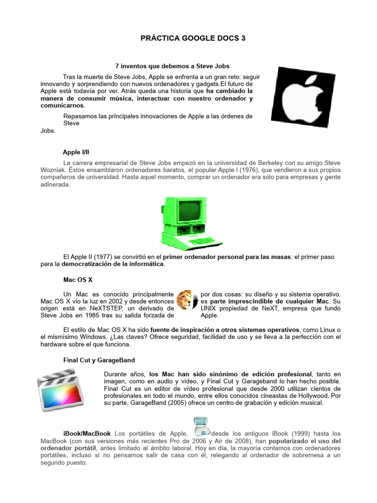 Práctica Google Docs 3. | PDF