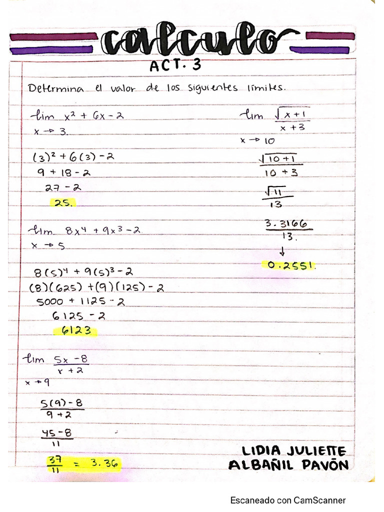 calculo act3 | PDF