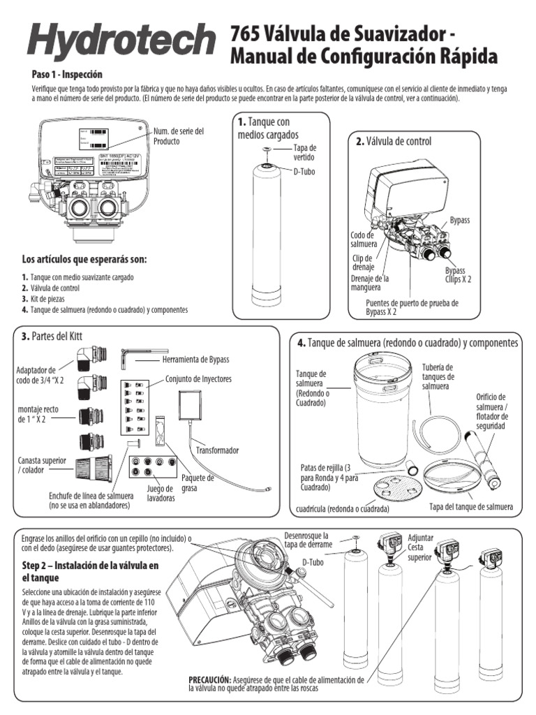 55118-S 765 Valve Softener Quick Ship Manual Spanish | PDF