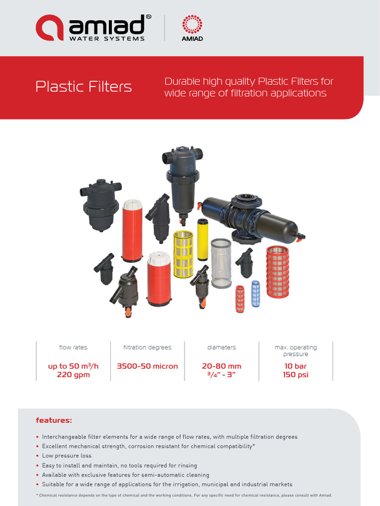 Manual Plastic Filters Catalogue Ind en | PDF