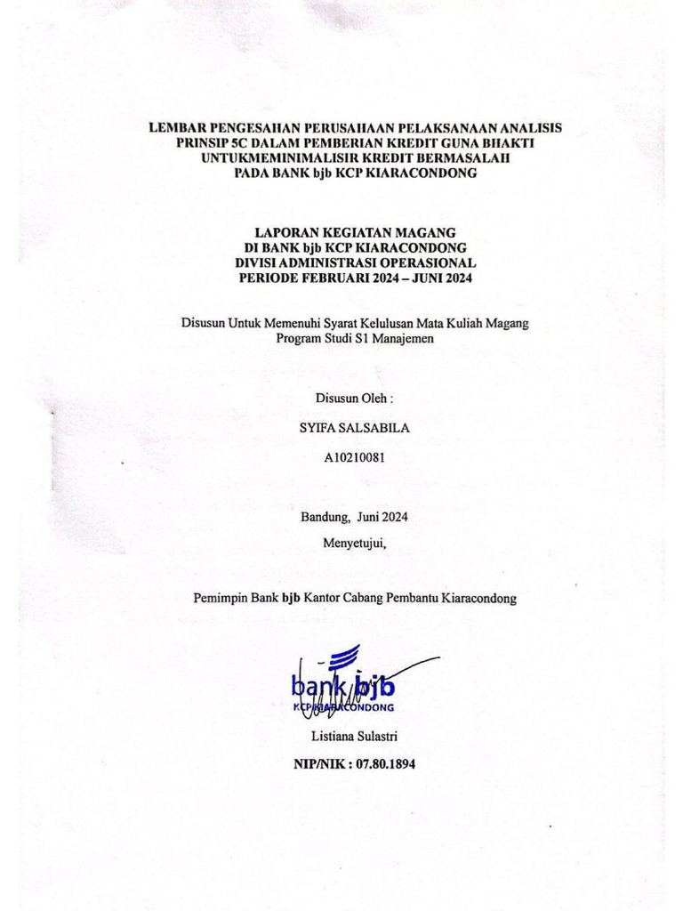 Lembar Pengesahan Perusahaan | PDF