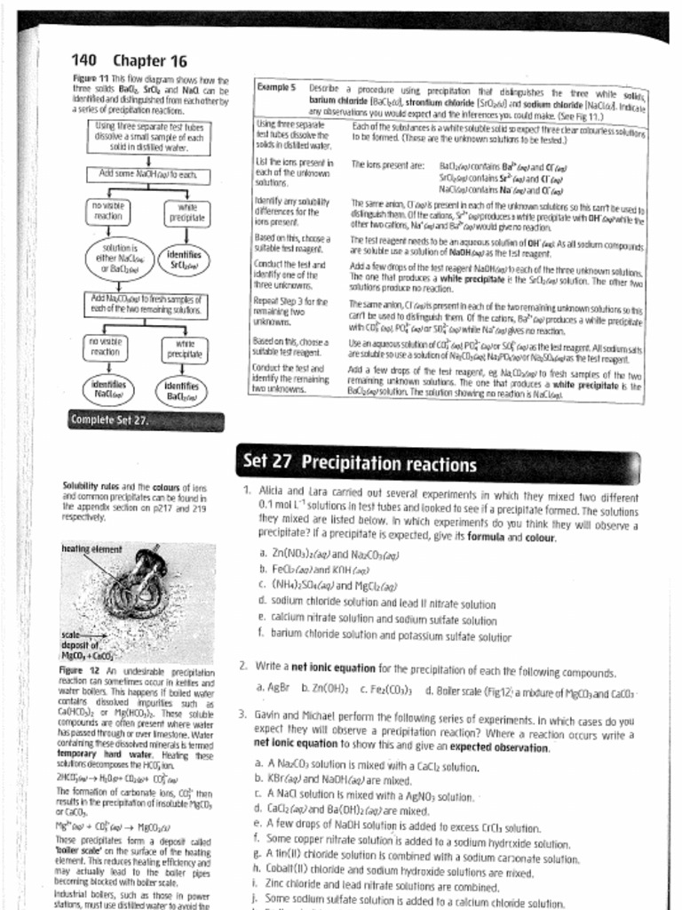 Revision - Precipitation Reactions (With Answers) | PDF