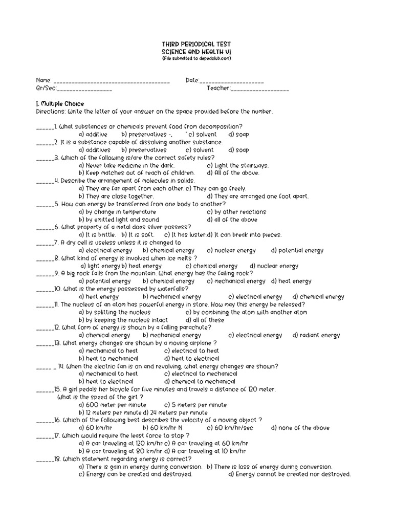 PT - Science 6 - Q3 | PDF