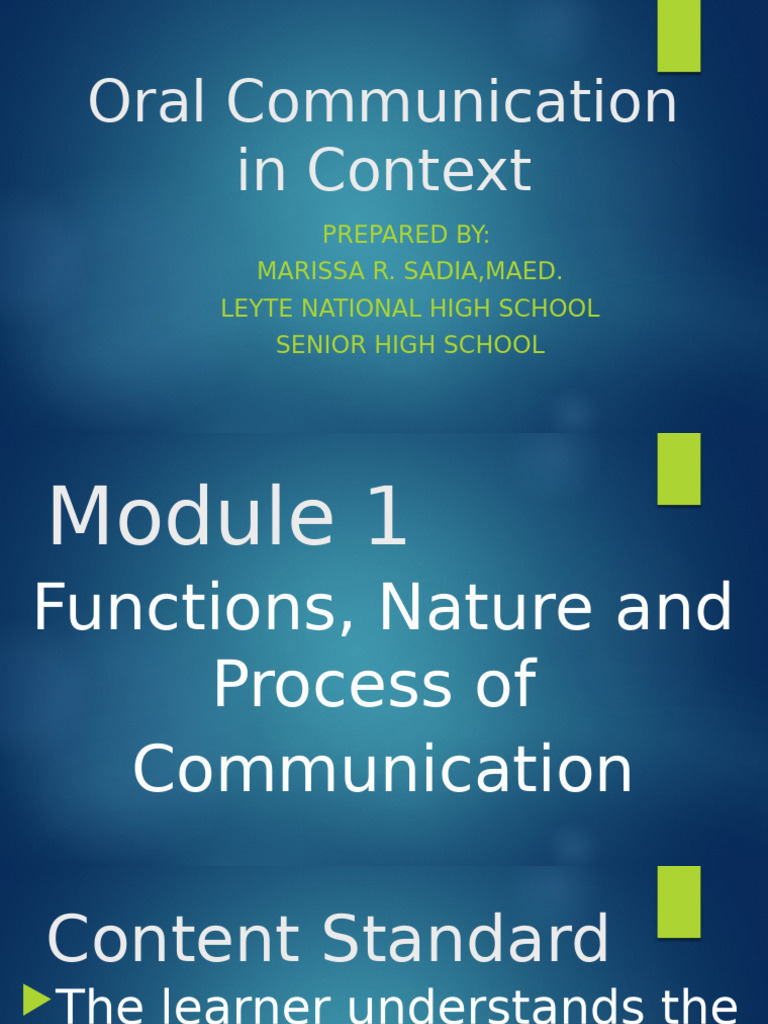 Module 1 Nature Process of Communication | PDF