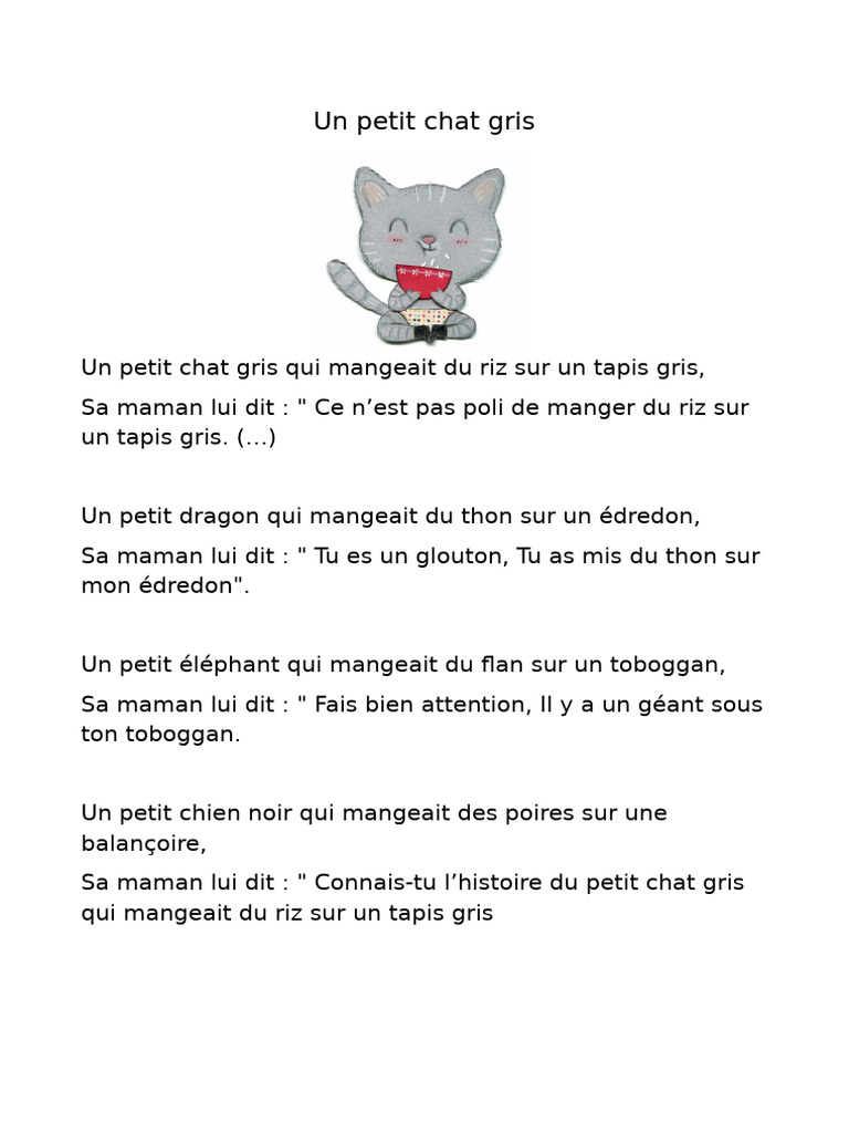 Un Petit Chat Gris1 | PDF