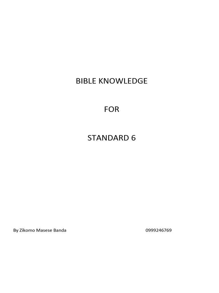 STD 6 Bible Knowledge | PDF