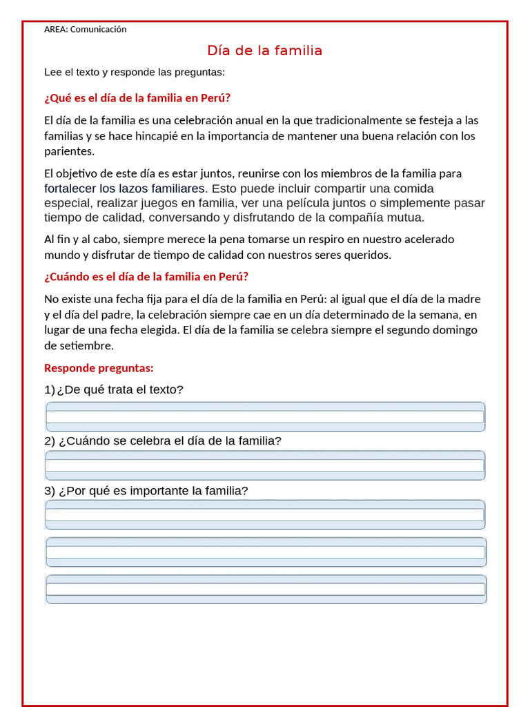 10 Set-Ficha-Dia de La Familia | PDF