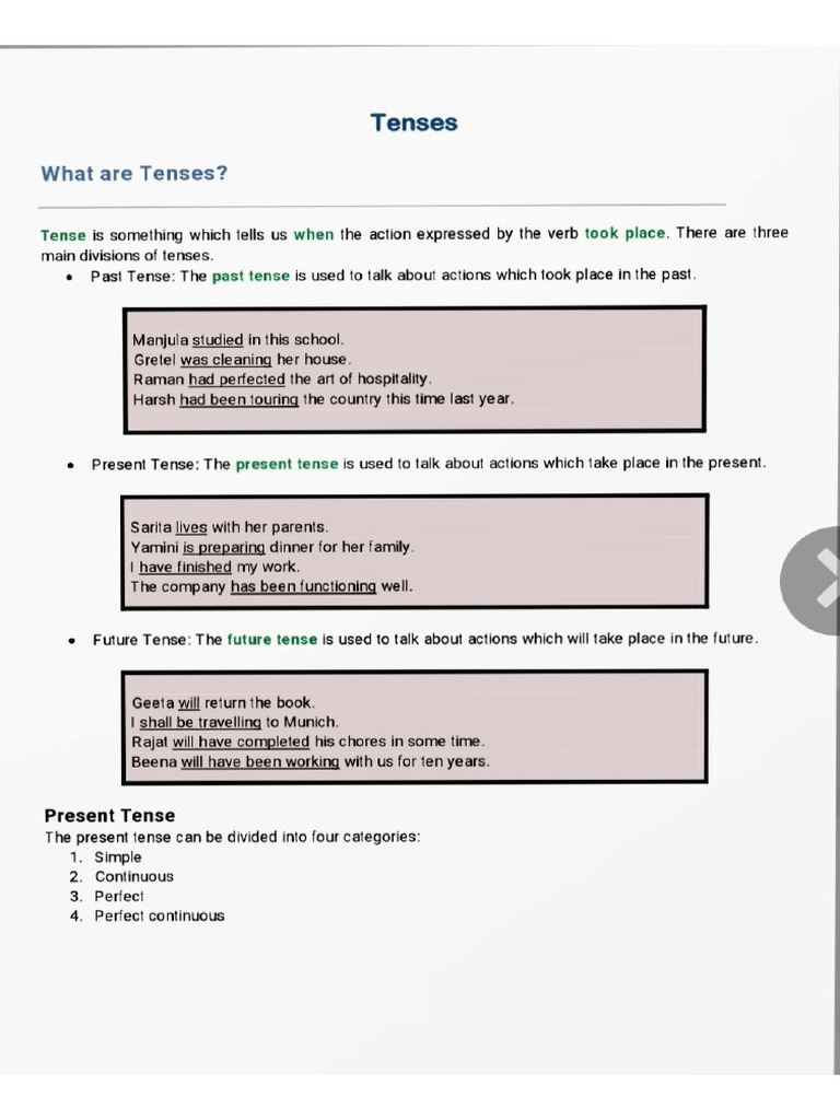 Tenses Notes | PDF