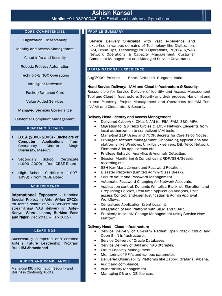 Ashish Kansal CV | PDF