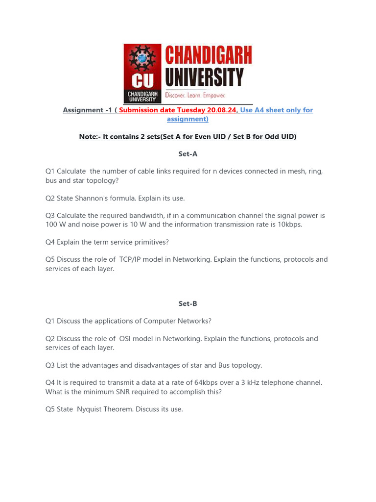 CN Assignment 1 | PDF