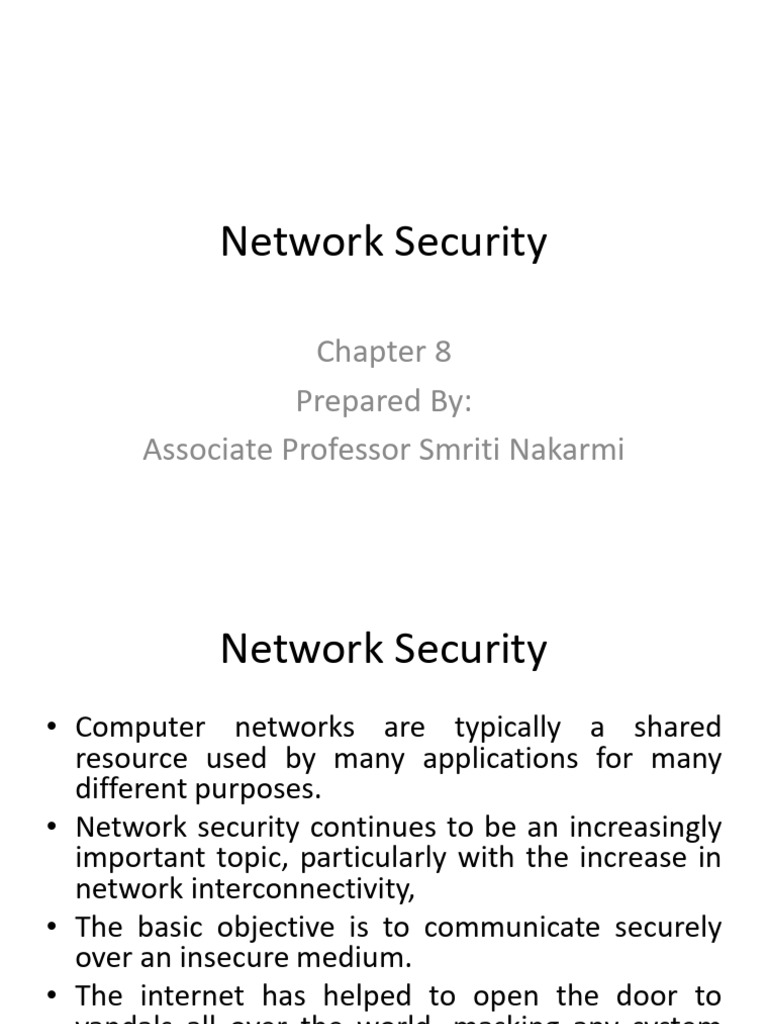 Chapter 8 - Network Security | PDF