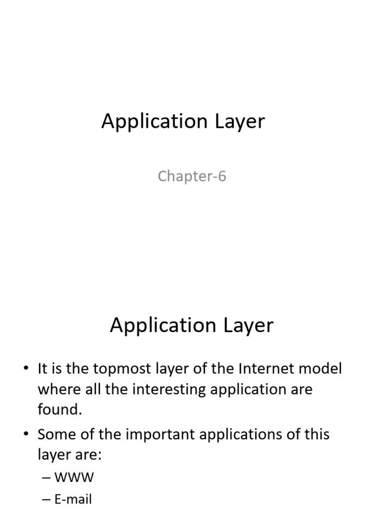 Chapter 6 - Application Layer | PDF