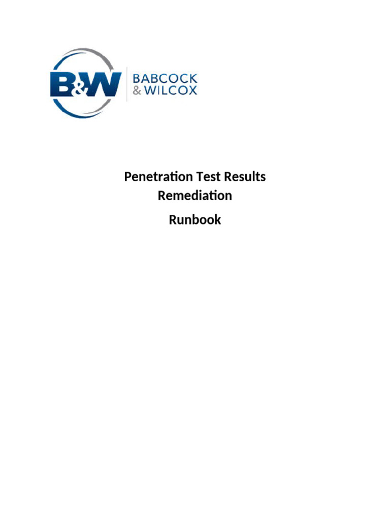 Penetration Test Results Remediation Runbook | PDF