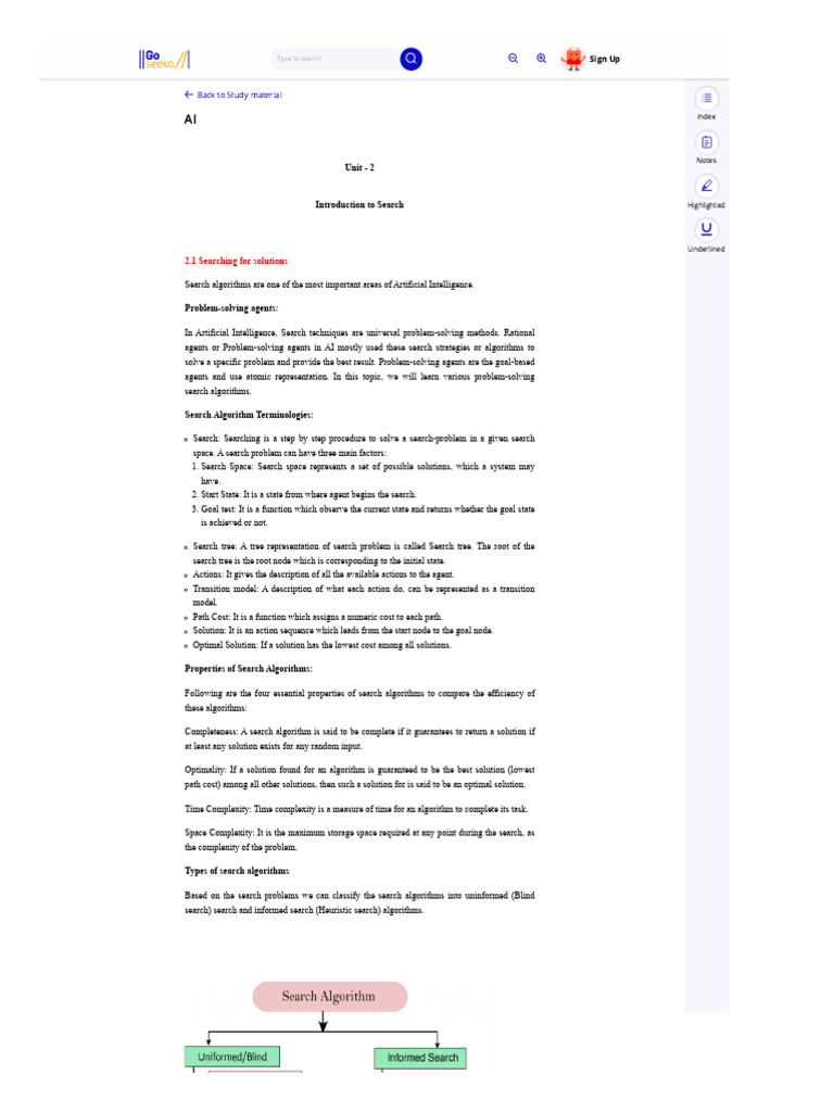 Unit - 2: 2.1 Searching For Solutions | PDF