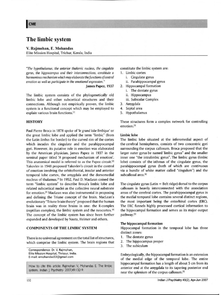 The Limbic System | PDF