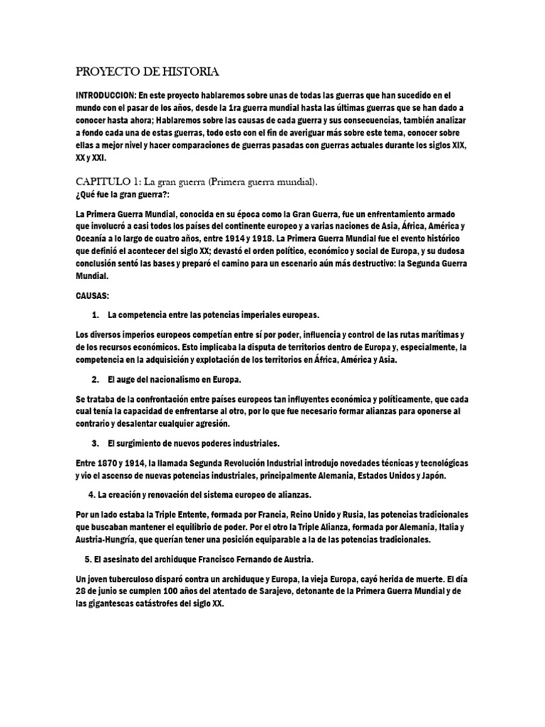 Proyecto de Historia | PDF