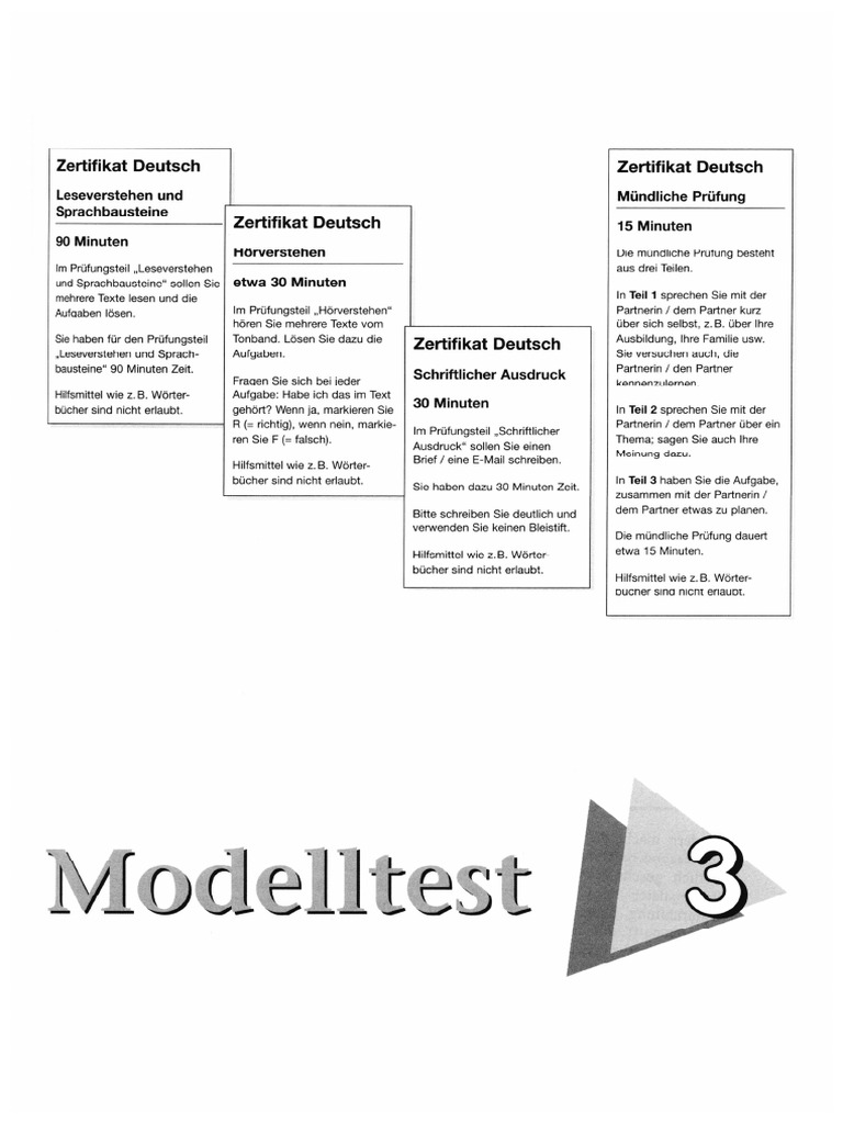 Zertifikat Deutsch B1 Modelltest 3 | PDF