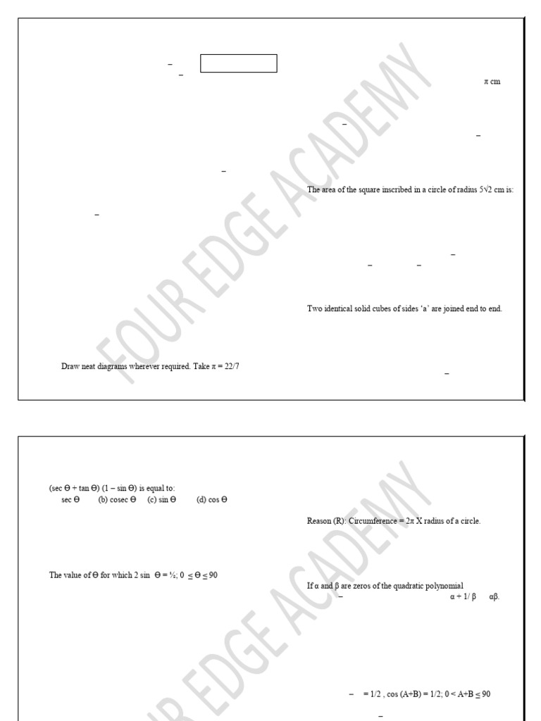 Four Edge Academy: Section A | PDF