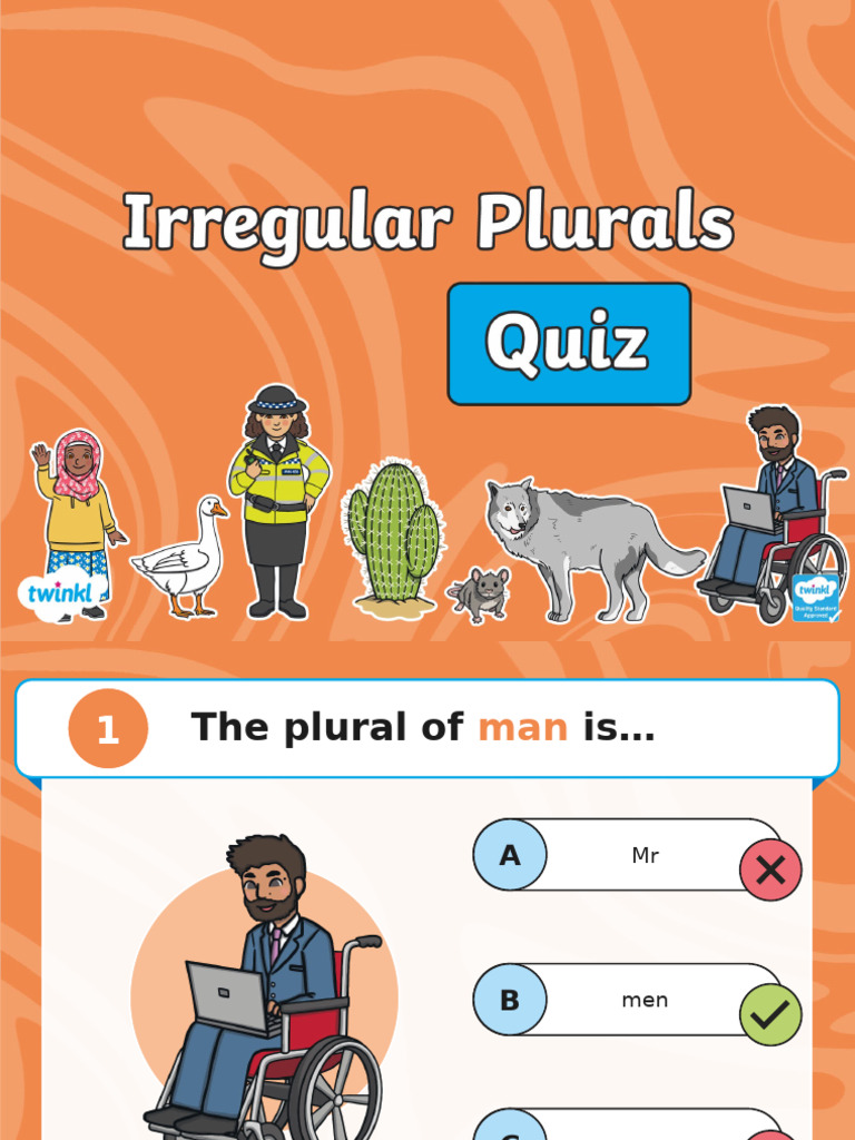 Irregular Plurals Powerpoint Quiz - Ver - 1 | PDF