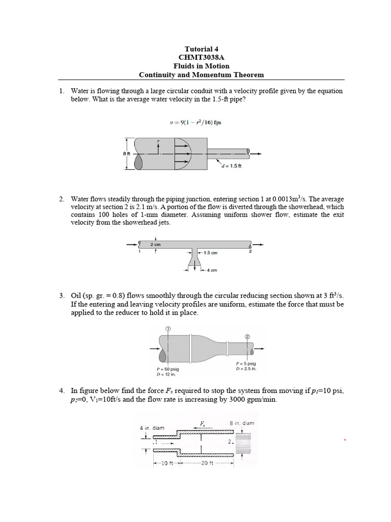 tutorial-5_Momentum THeorem | PDF