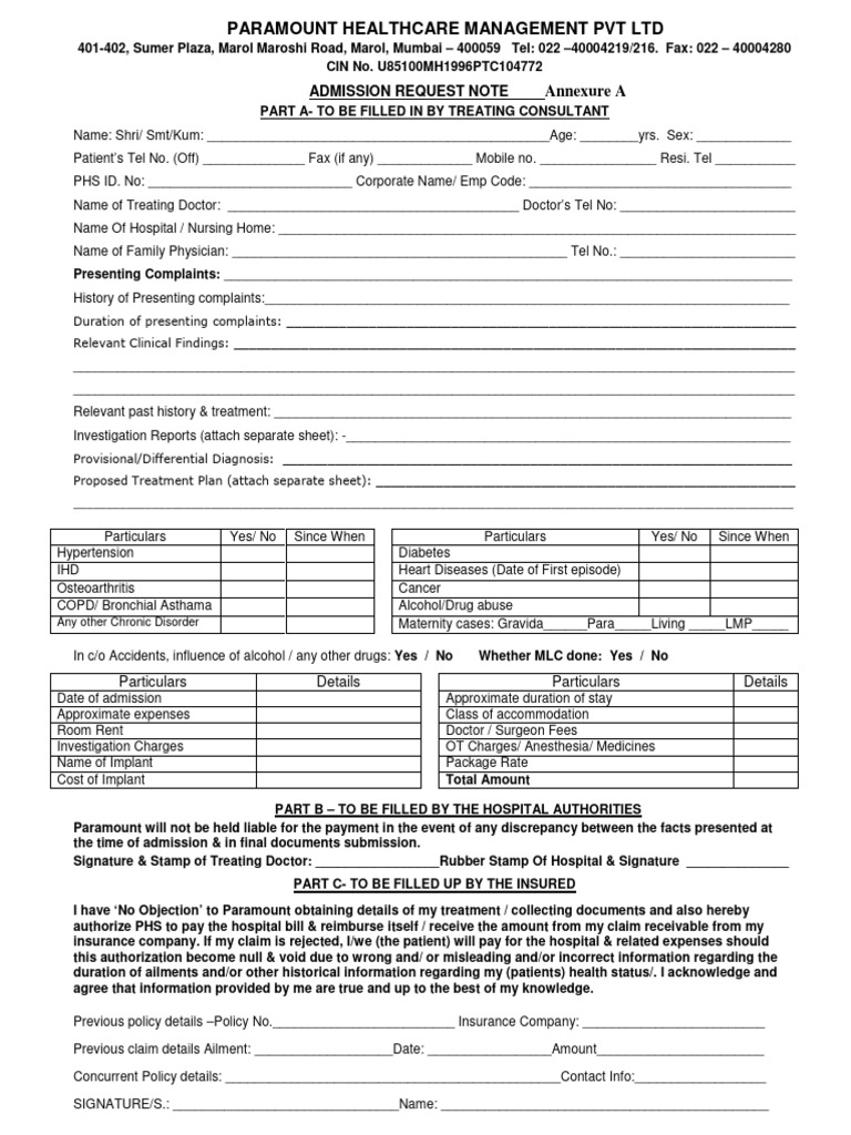 Pre Authorization | PDF