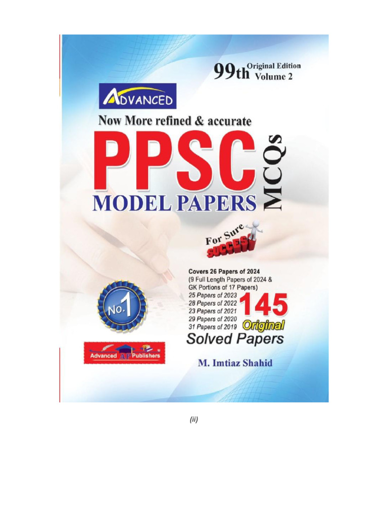 Advanced PPSC Model Papers, Edition 99 (Contents) | PDF