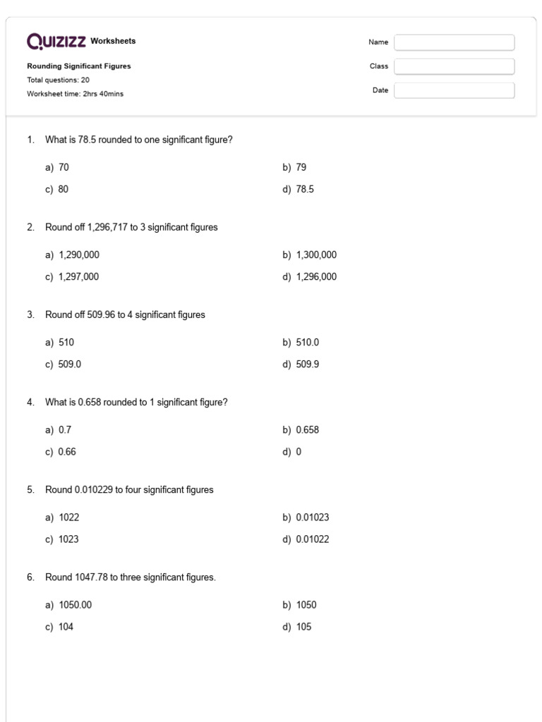 Rounding Significant Figures - 01 | PDF