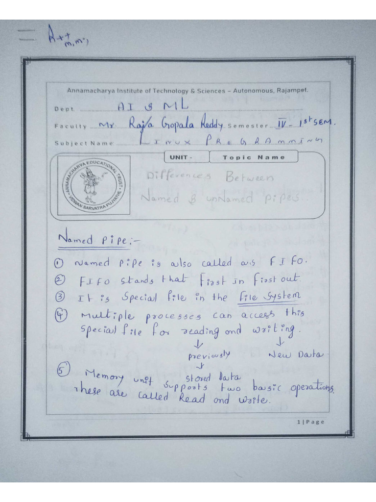 Named and Unnamed Pipes | PDF