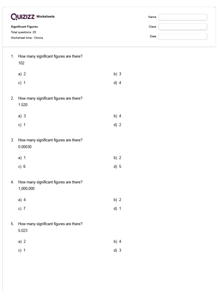 Significant Figures - 02 Key | PDF