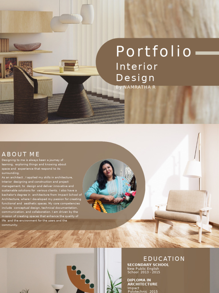 Brown Aesthetic Interior Design Online Portfolio | PDF