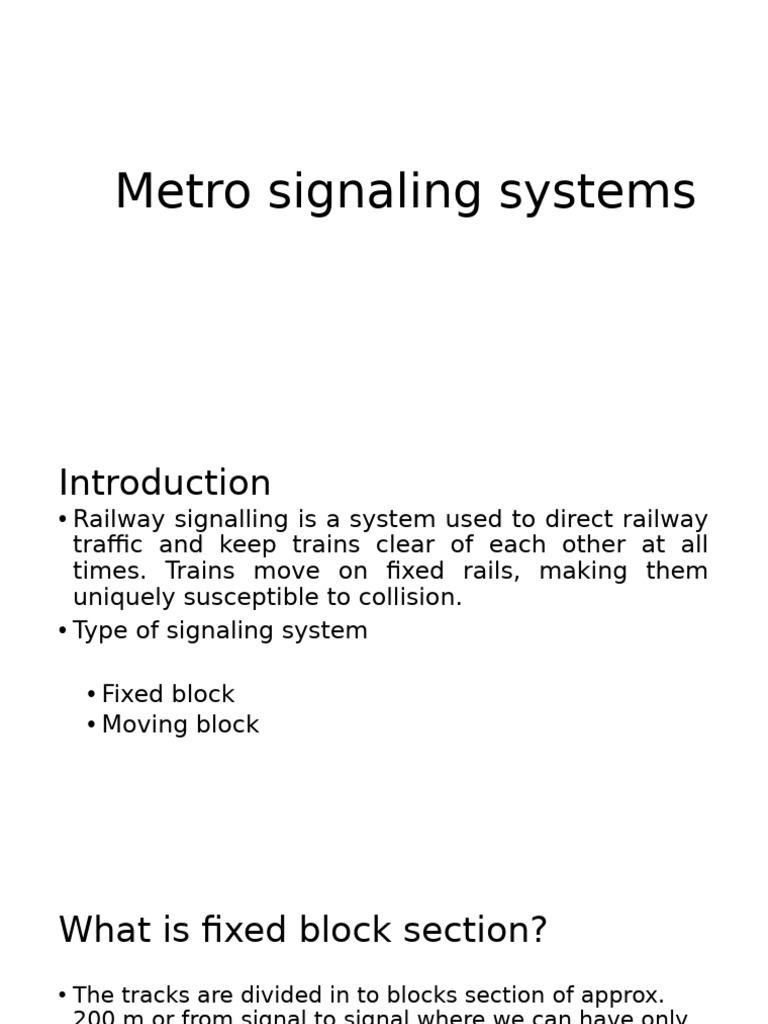 Metro Signaling Systems in India | PDF | Transport Infrastructure ...