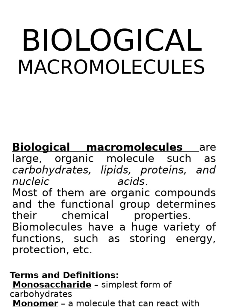 Biological Macromolecules | PDF
