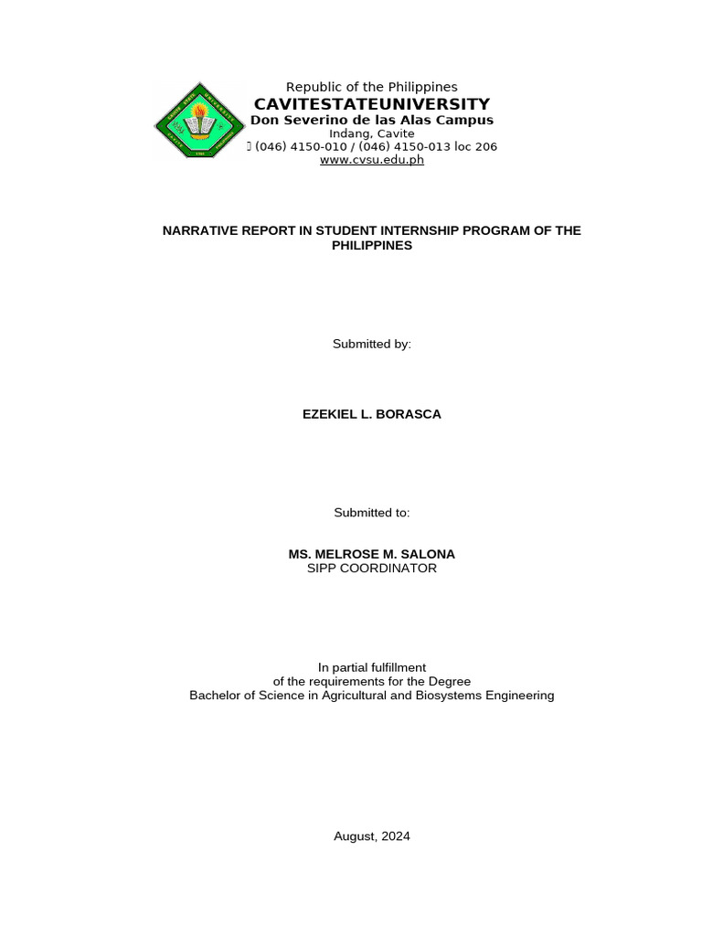 2 Narrative Report Format Preliminaries 1 | PDF