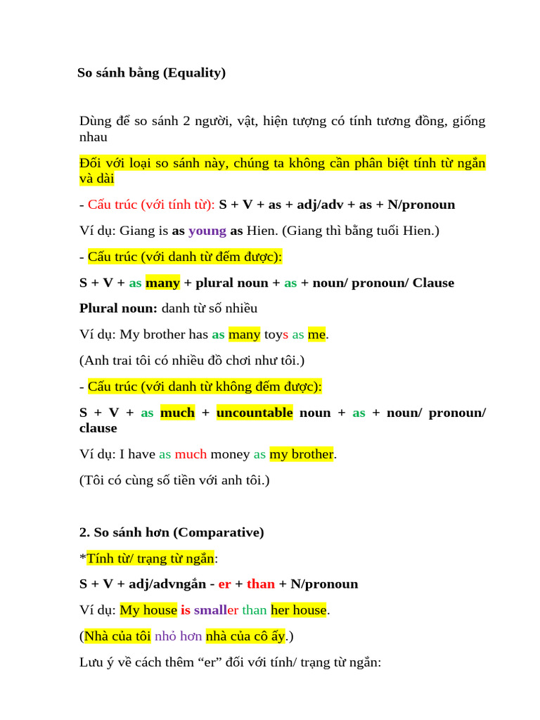 So Sánh | PDF | Syntactic Relationships | Foreign Language Studies